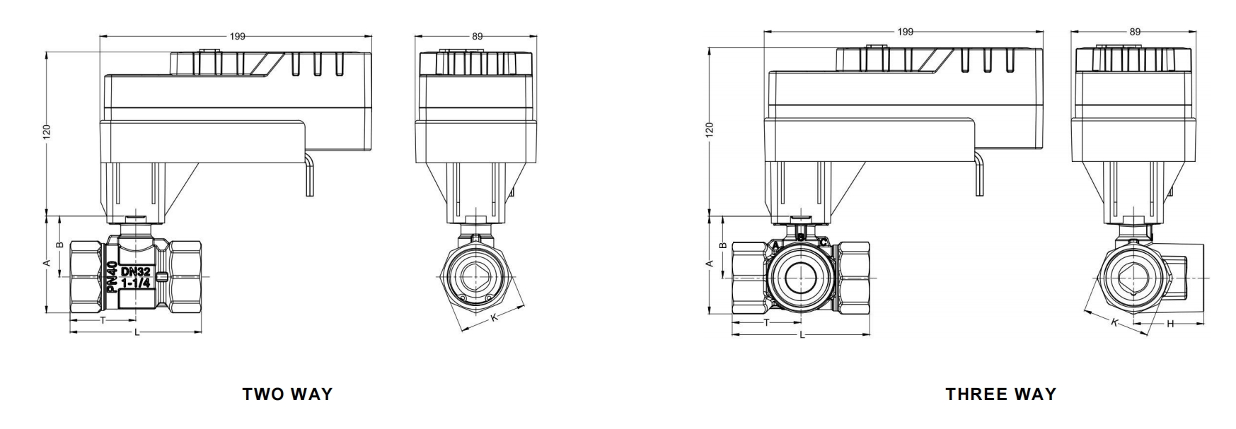 24V Modulating Electric Ball Valve For Chiller Water And FCU